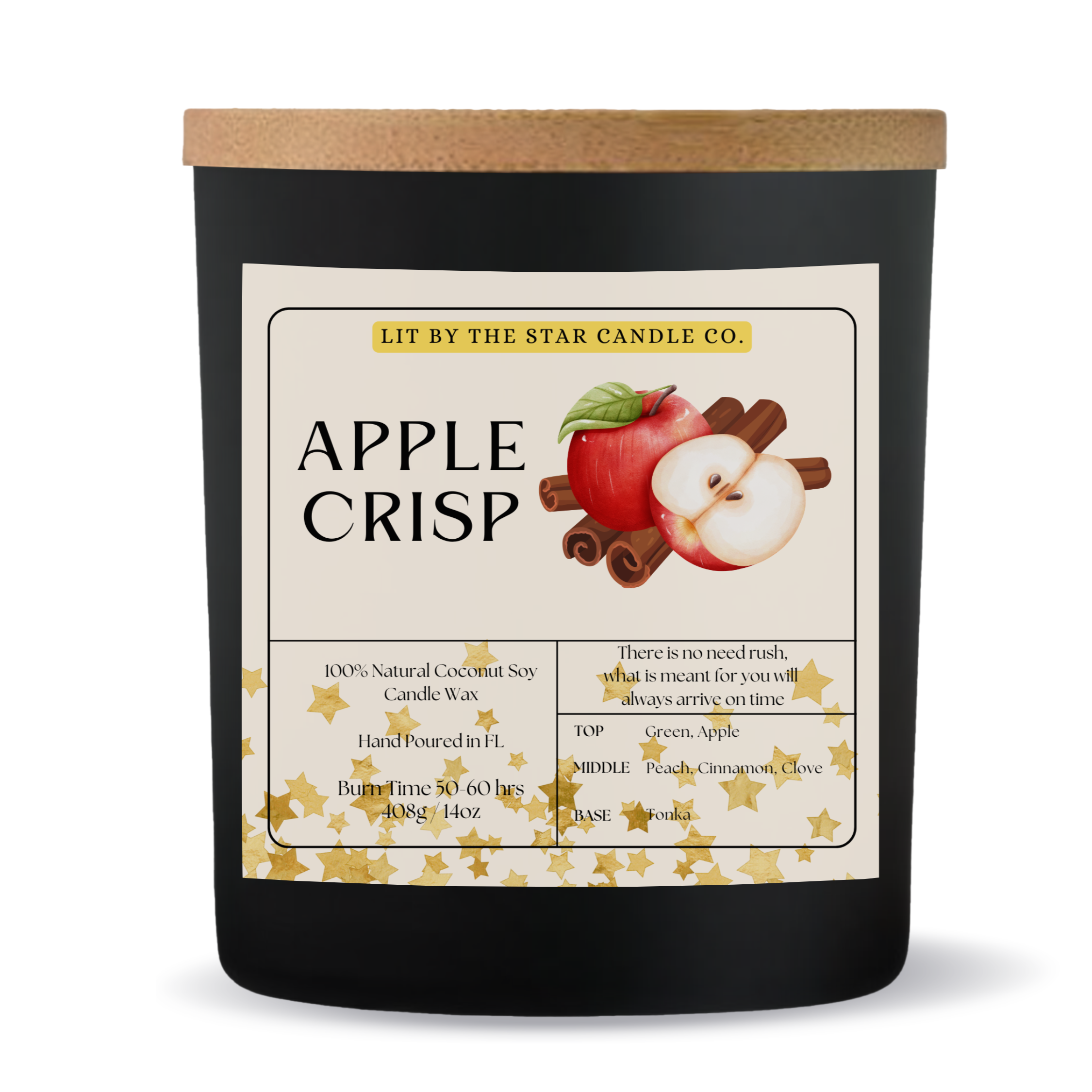 Apple Cinnamon Candle | Strong Scent | Lit By The Star Candle Co
